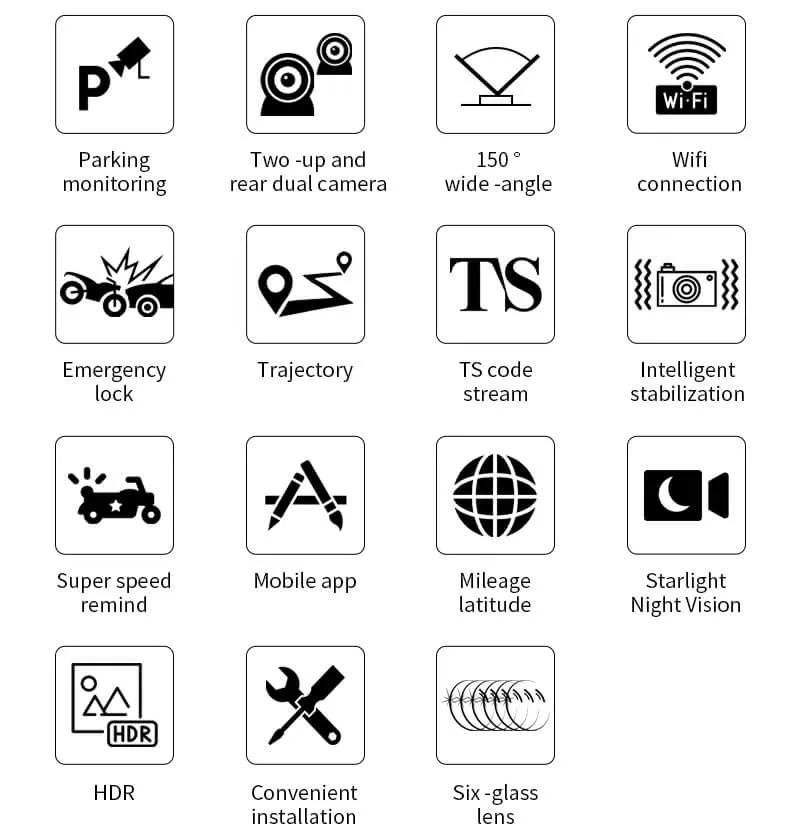 Motorcycle Dash Cam SE70 DVR with BSD-oyielectronic